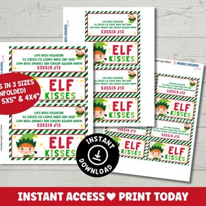 Elf Kisses Treat Bag Topper for Kids | Holiday Goodie Instant Download ...
