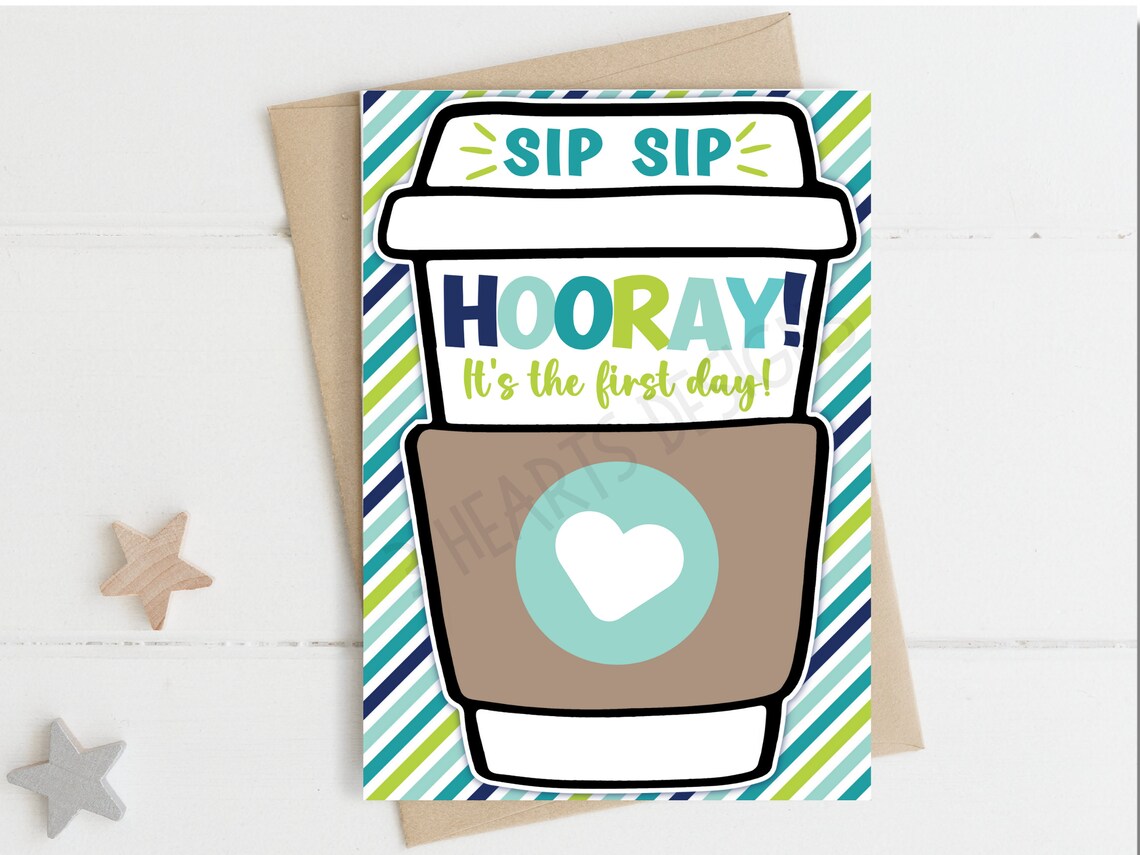 Back to School Coffee Gift Card Holder Printable First Day - Etsy