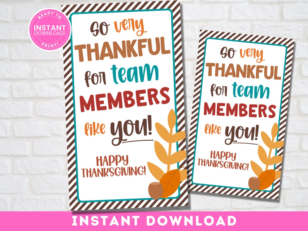 Thankful for You Thanksgiving Tags | Team Appreciation | Employee Thank ...