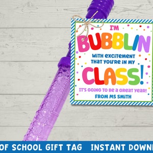 Back to School Gift Tag | Bubbles Gift Tag Gift From Teacher | First ...