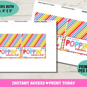 Pop It Valentine Treat Bag Topper Classroom Valentines Printable ...