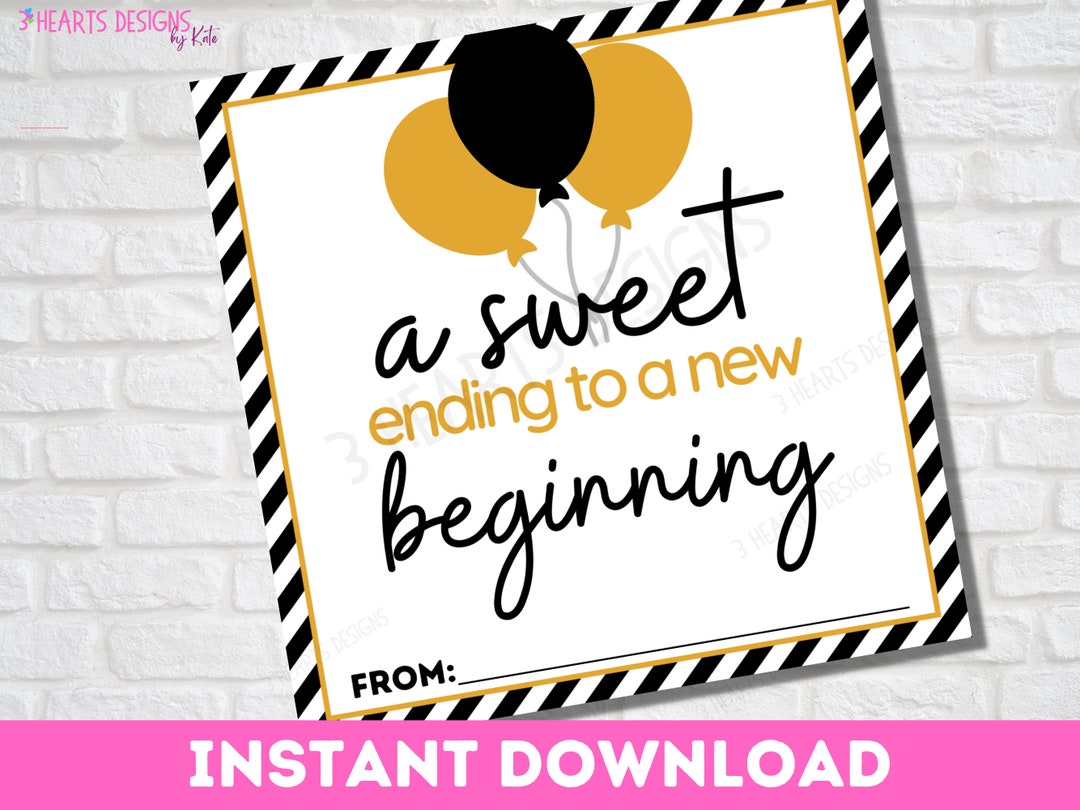 Graduation Gift Tag Printable | Sweet Ending to A New Beginning ...