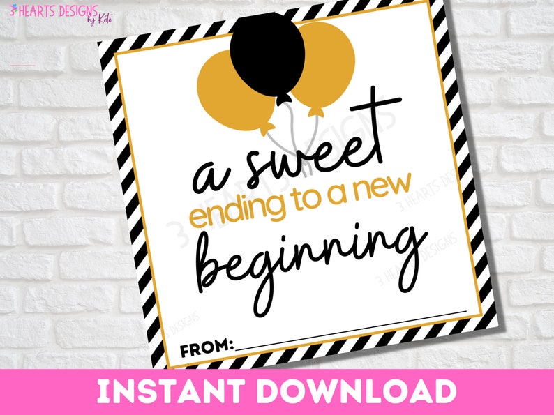 Graduation Gift Tag Printable | Sweet Ending to A New Beginning ...
