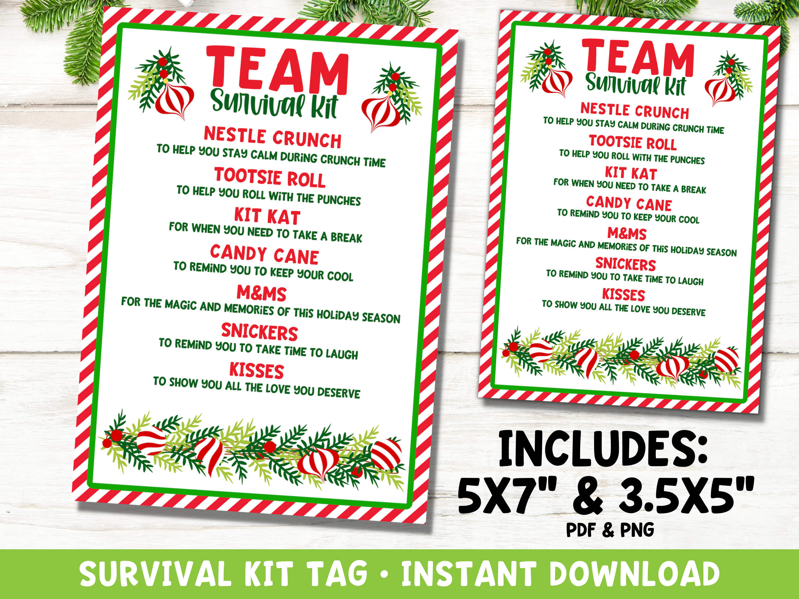 Christmas Survival Kit Printable Team Survival Kit Holiday - Etsy