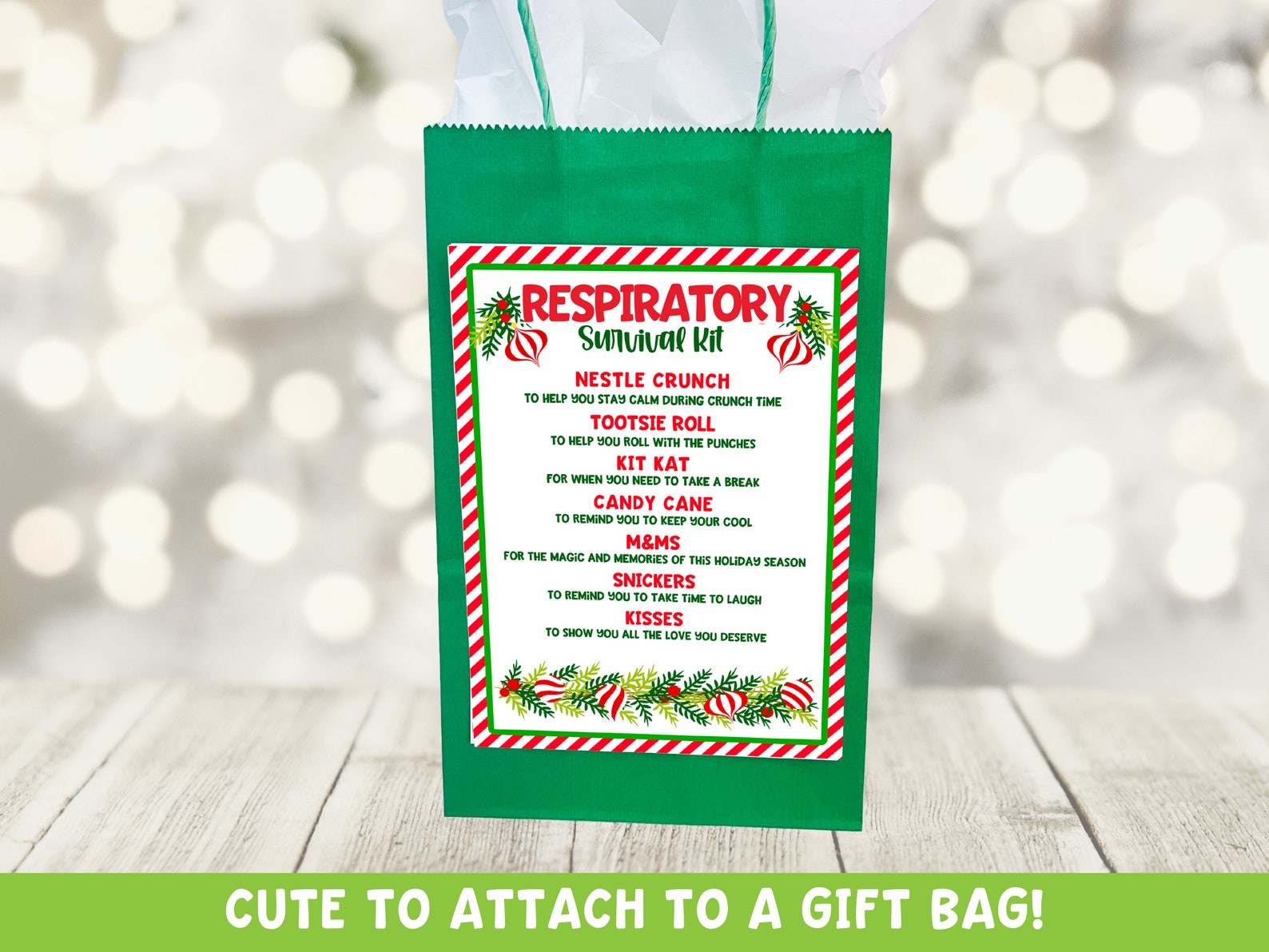 Respiratory Survival Kit Printable Christmas Survival Kit - Etsy