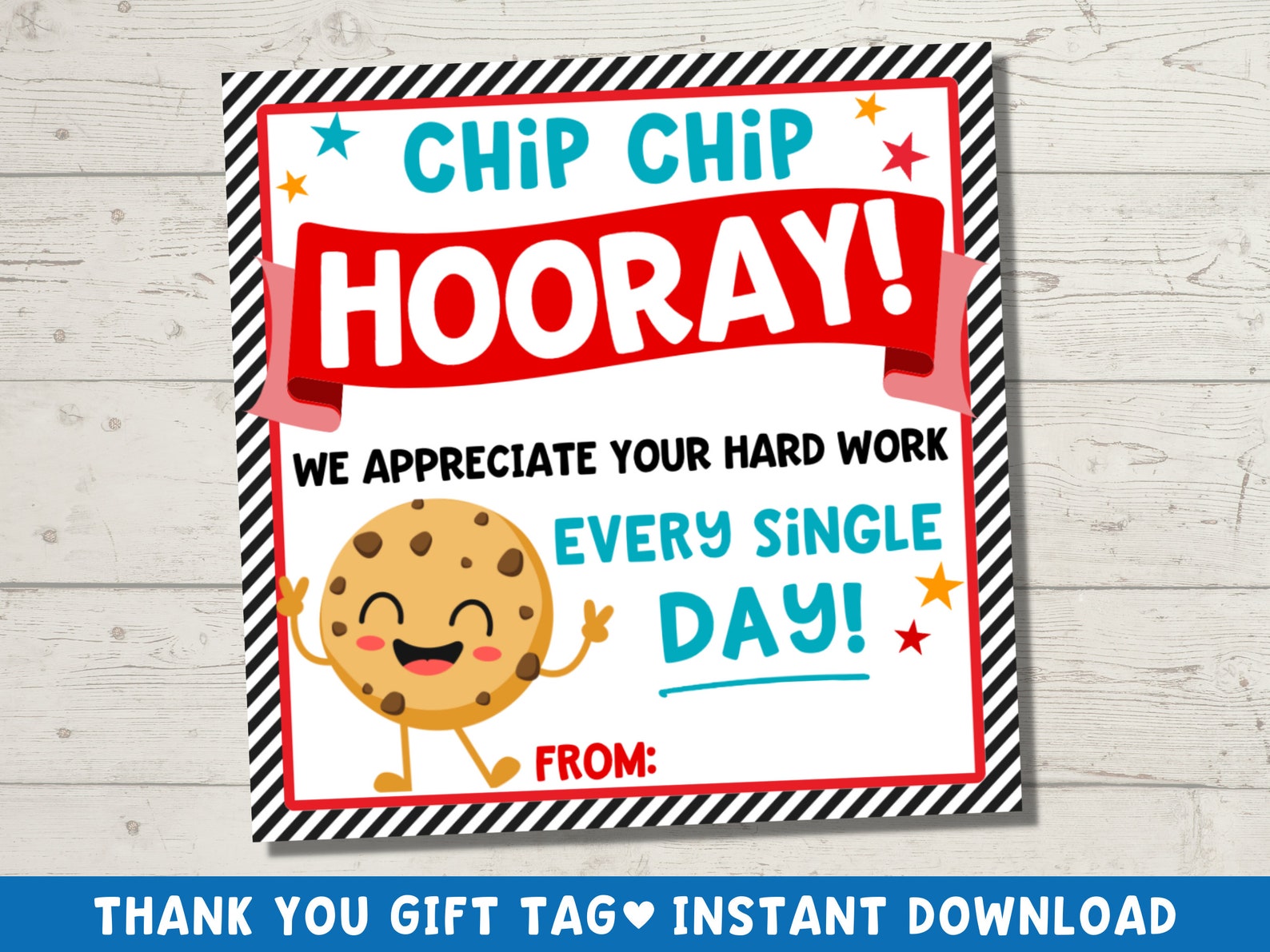 Cookie Appreciation Gift Tag: Teacher, Staff, Nurse | Instant Download ...