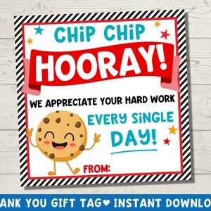 Cookie Appreciation Gift Tag: Teacher, Staff, Nurse | Instant Download ...