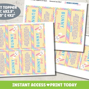 Easter Bunny Bait Treat Bag Topper | Easter Bunny Food Gift Tag ...