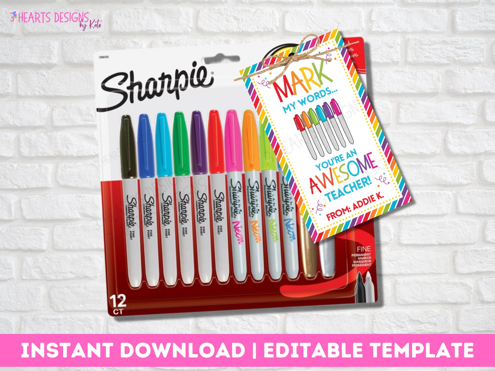 Printable Teacher Appreciation Gift Tag Marker Gift Tag - Etsy