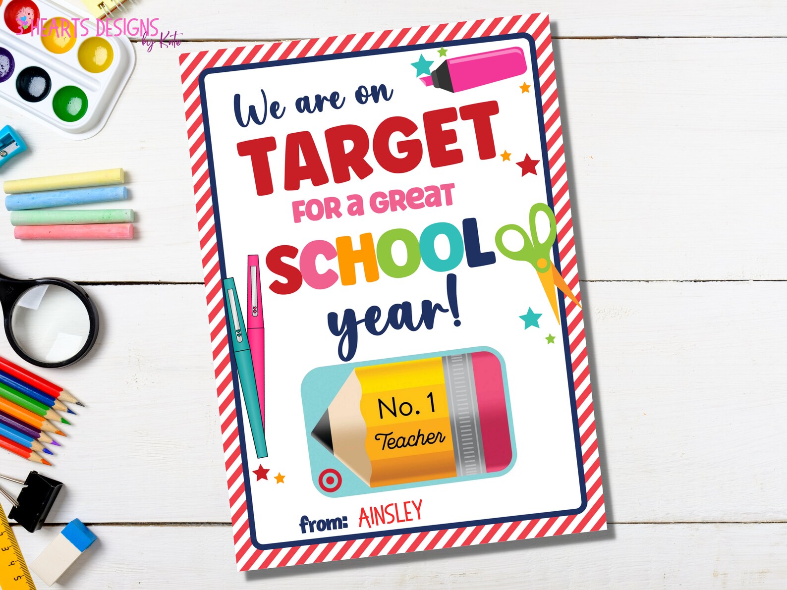 Back to School Teacher Gift Card Holder Printable Target - Etsy