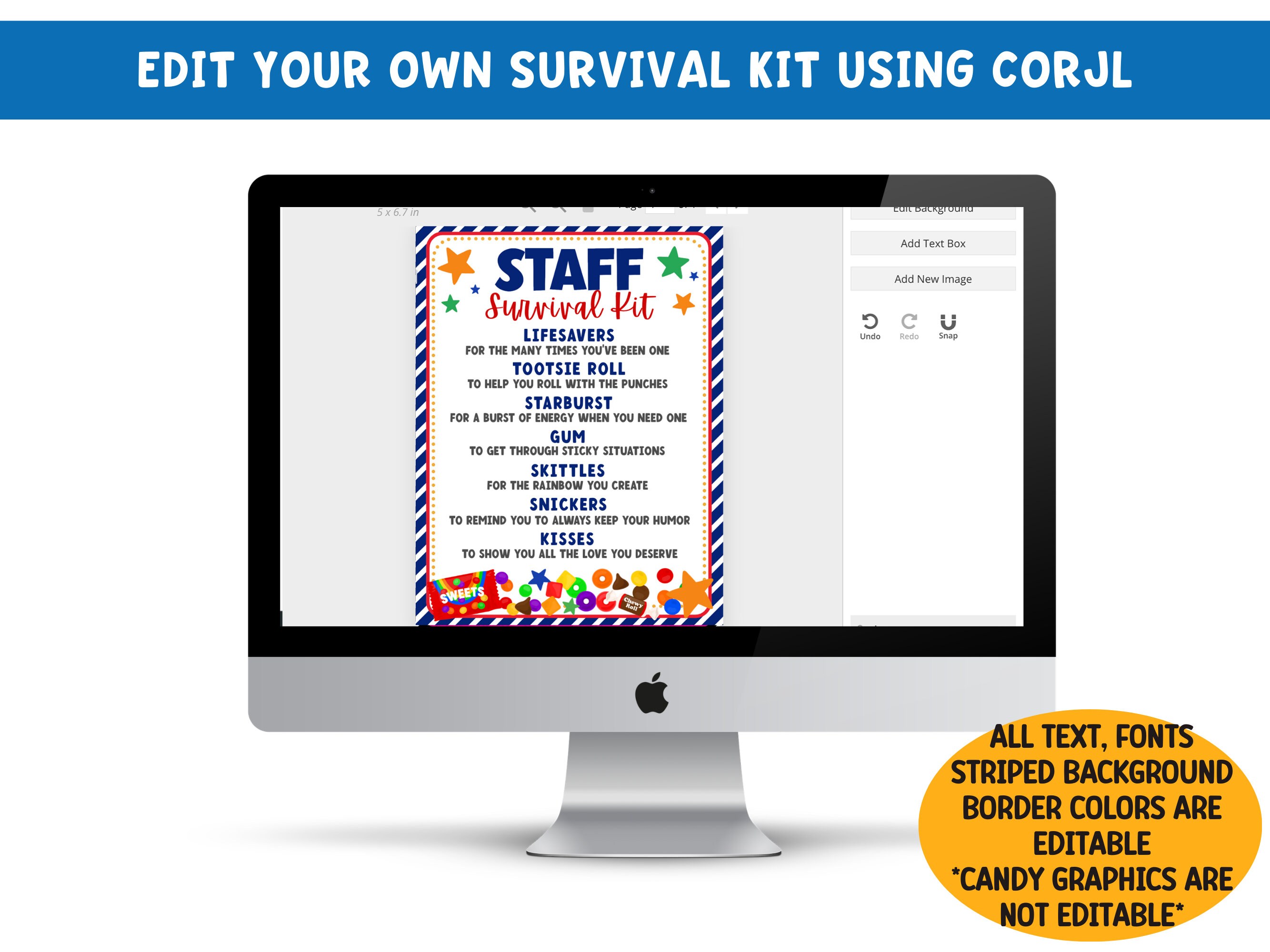 Printable Staff Survival Kit Appreciation Tags | Candy Treat Gift for ...