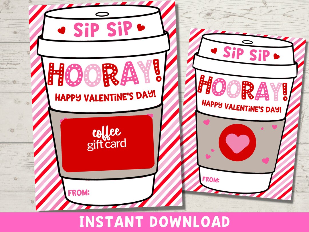 Valentine Coffee Gift Card Holder: Teacher Appreciation Printable ...
