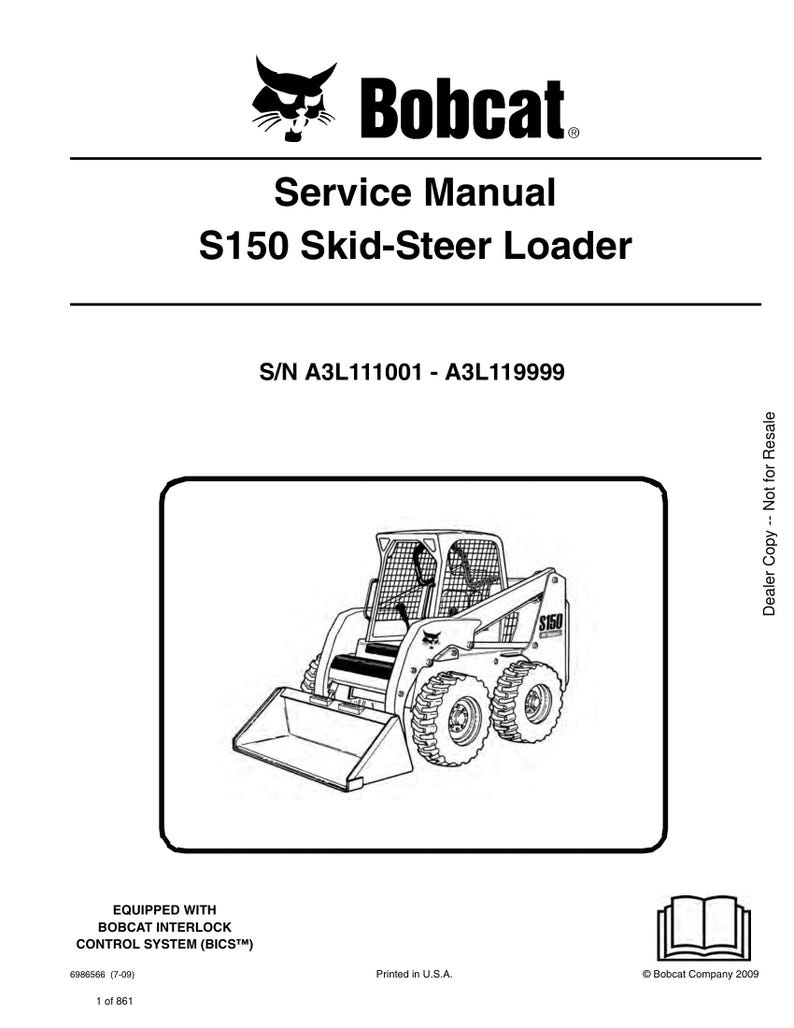 Bobcat S150 Skid-steer Loader Service Manual - Etsy