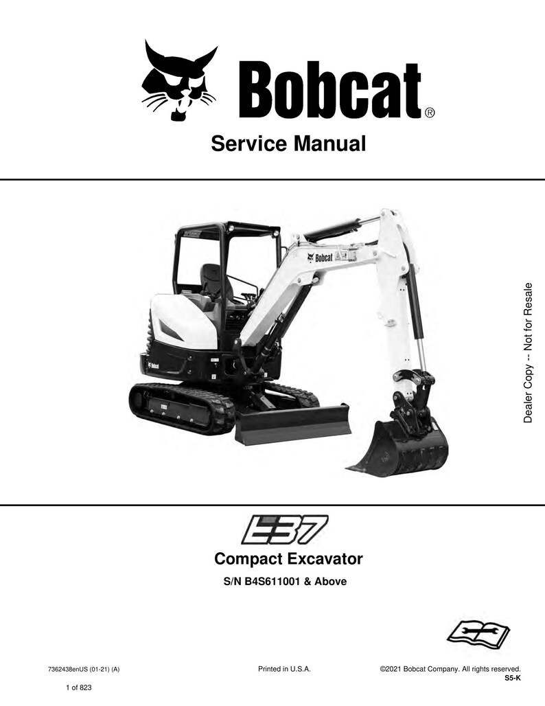 Bobcat E37 Service Manual - Etsy