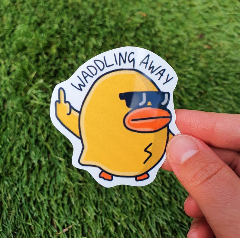 Middle Finger Duck Waddling Away Funny Ducks Glossy Vinyl - Etsy