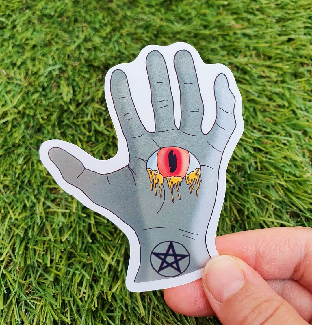 Creepy Hand With an Eye Sticker Occult Pentagram Spooky - Etsy