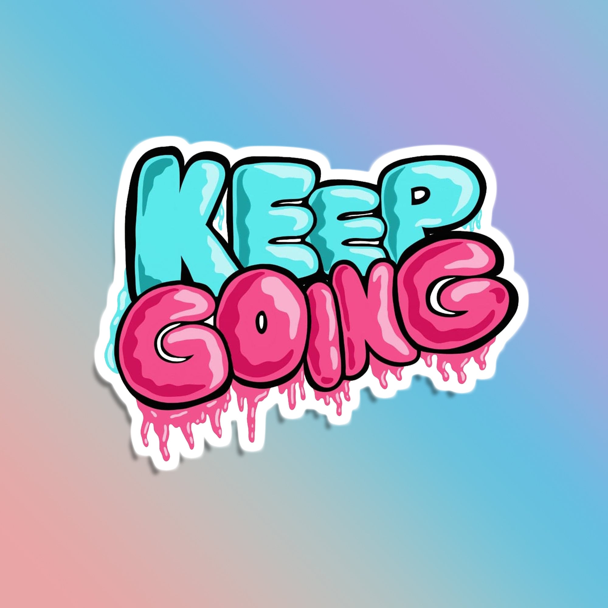 Keep Going Inspirational Quote Sticker, Mental Health Gift for Friend ...