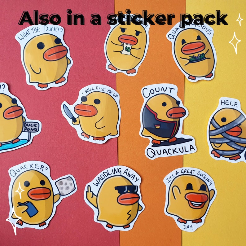 Middle Finger Duck, Waddling Away, Funny Ducks, Glossy Vinyl, Laminated ...