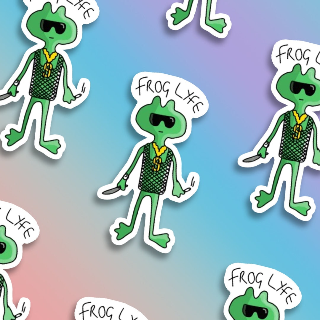 Thug Life Frog Sticker Funny Phone Sticker Frog With Knife - Etsy