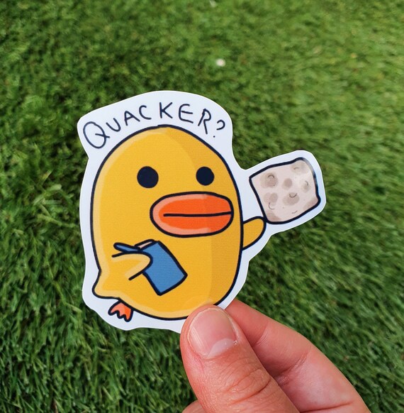 Duck With a Quacker Sticker Duck Pun Funny Ducks Glossy - Etsy