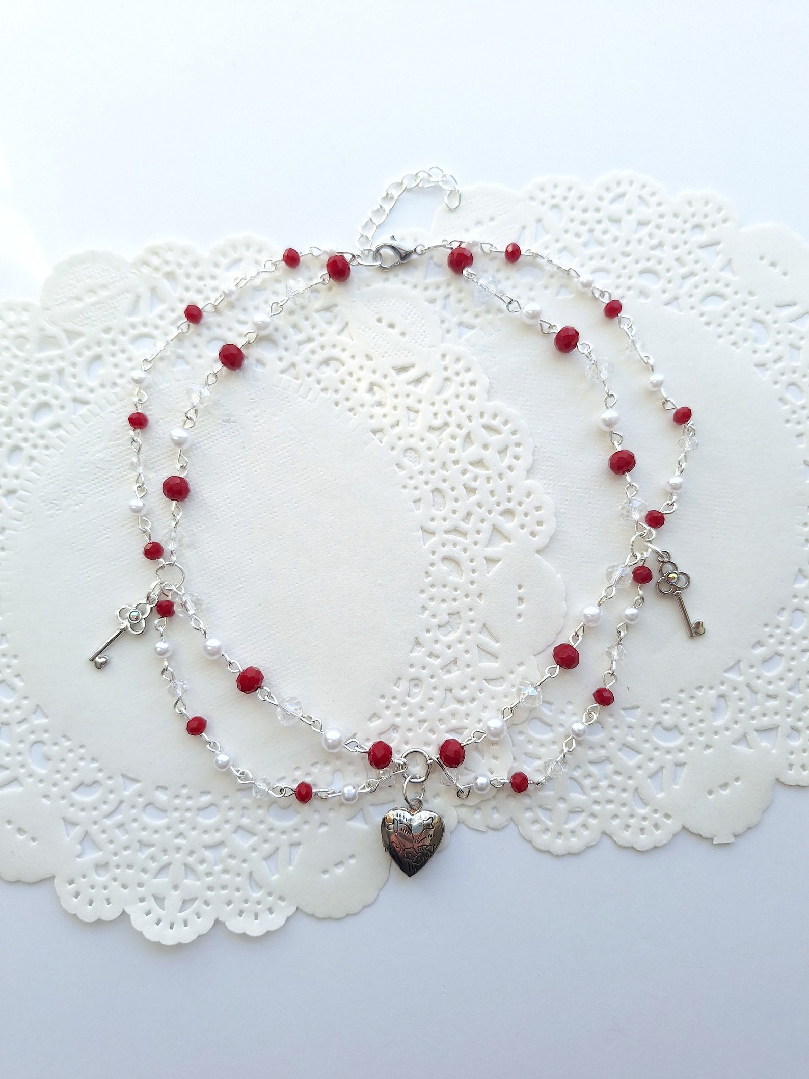 Heart Locket Coquette Necklace Valentines Jewelry Y2K, Aesthetic, Cute ...