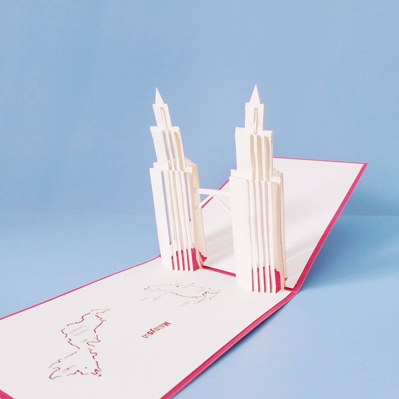 Petronas Twin Towers 3D Pop-up Card 3D Greeting Card Pop | Etsy