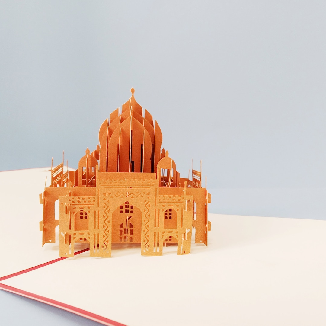 Taj Mahal Pop-up Card: 3D Paper Architecture Souvenir, India - Etsy