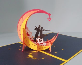 Moon Pop up Card - Etsy