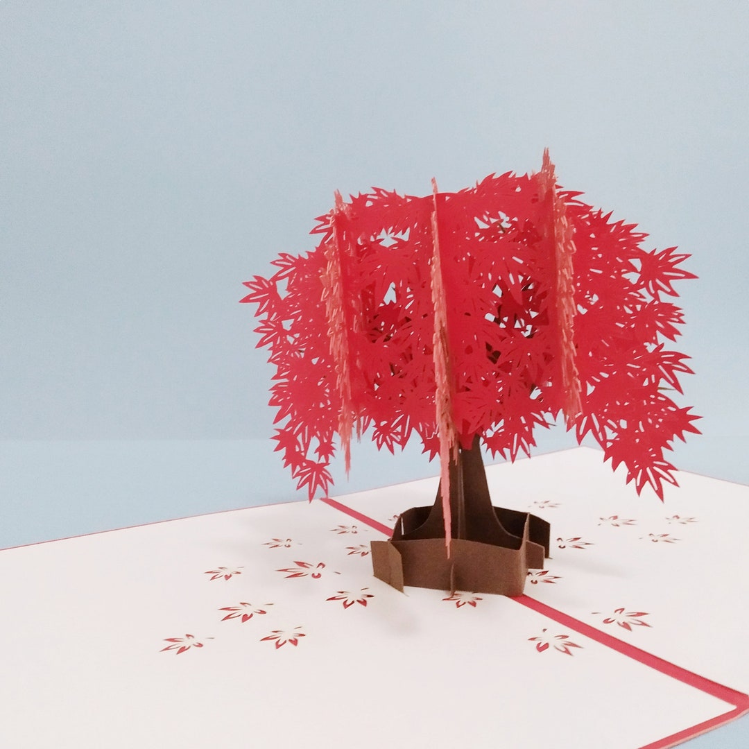 Maple Tree, 3D Pop-up Card, 3D Greeting Card, Pop Out Card, Gift Card ...