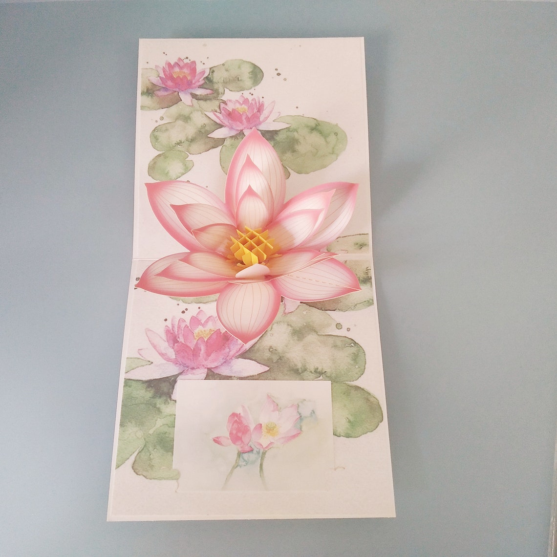 Pink Lotus 3D Pop-up Card 3D Greeting Card Pop Out Card - Etsy