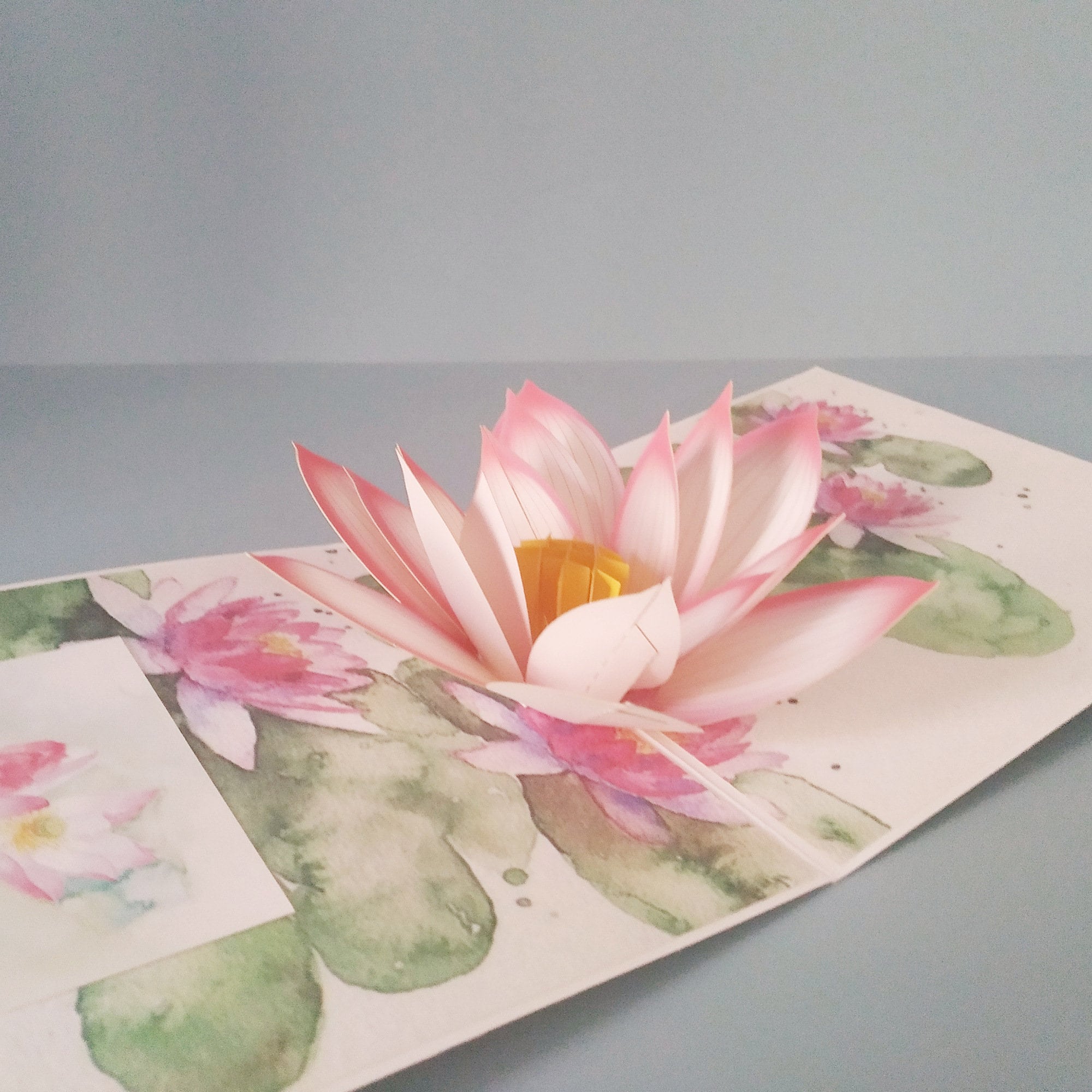 Pink Lotus 3D Pop-up Card 3D Greeting Card Pop Out Card - Etsy