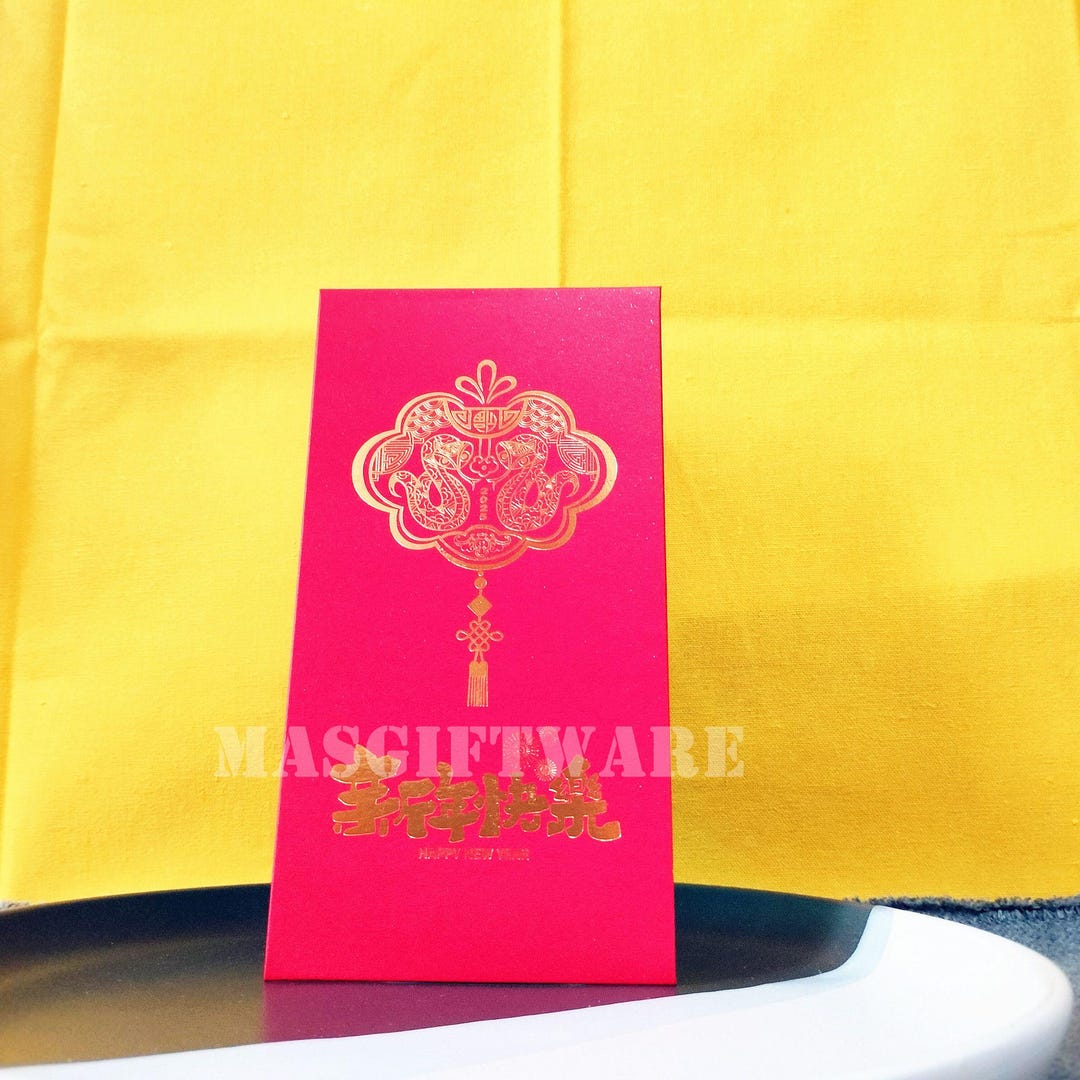 Paired Snakes in Chinese Knot10pcs Chinese New Year Red Envelopes, Red ...