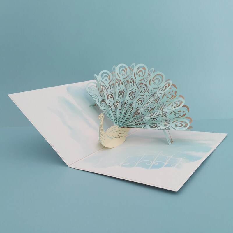 Peacock Pop up Card - Etsy
