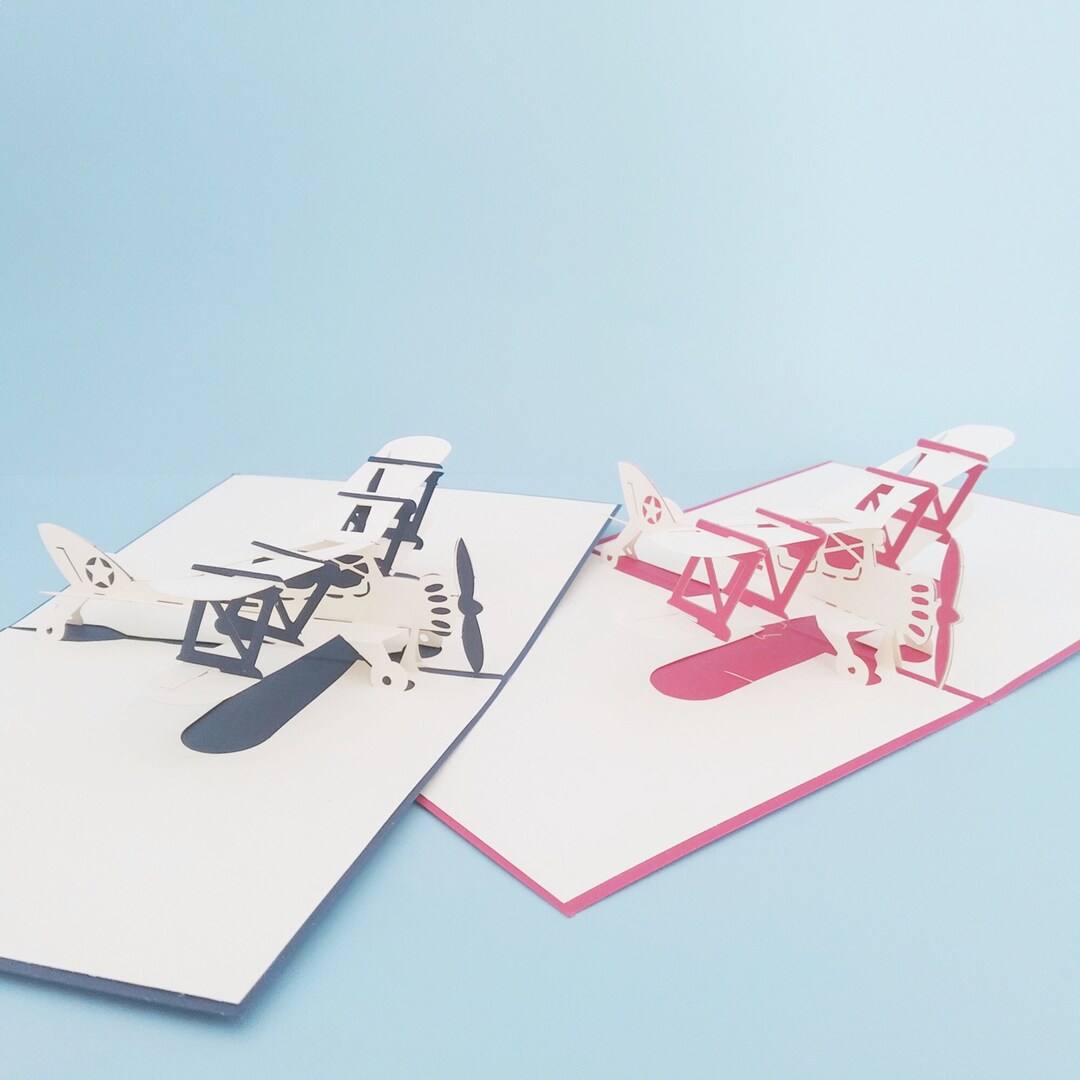 3D Propeller Plane Pop-up Card, Paper Aircraft (15x10cm) - Etsy
