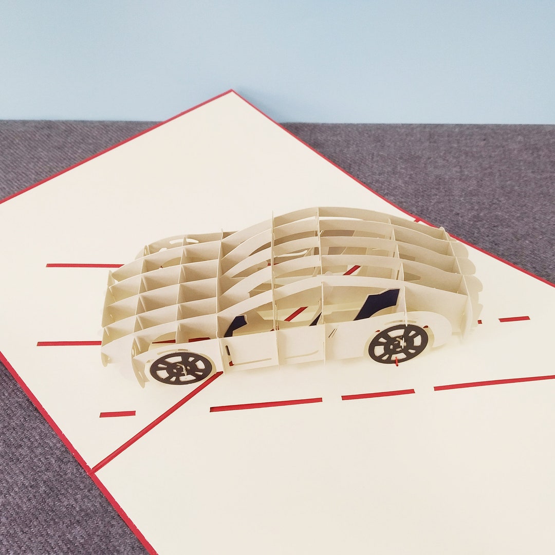 3D Car Pop-up Card, Paper Craft Gift - Etsy