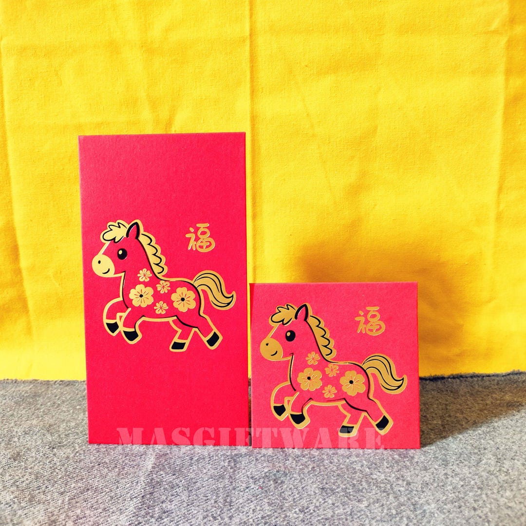 Lucky Baby Horse Red Envelopes, Chinese New Year, 10 Pcs, Pony, Foal - Etsy