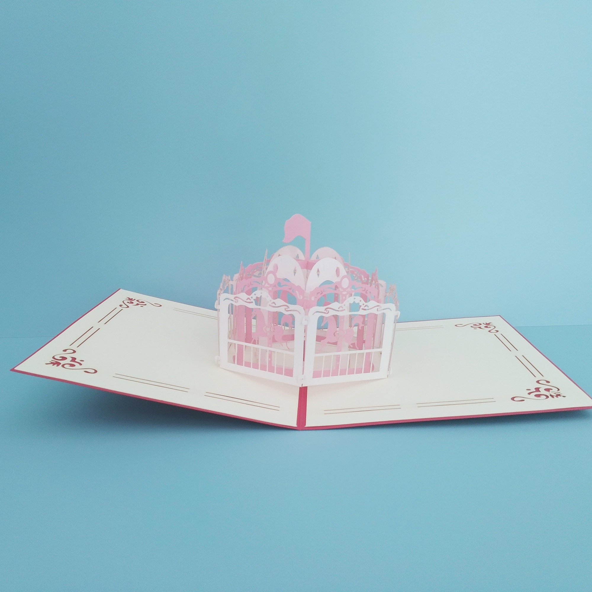 Merry Go Round 3D Pop-up Card 3D Greeting Card Pop Out - Etsy Canada