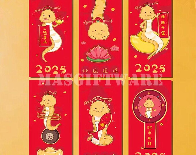 Animated Snakesset of 6pcs Chinese New Year Red Envelopes, Red Packet ...