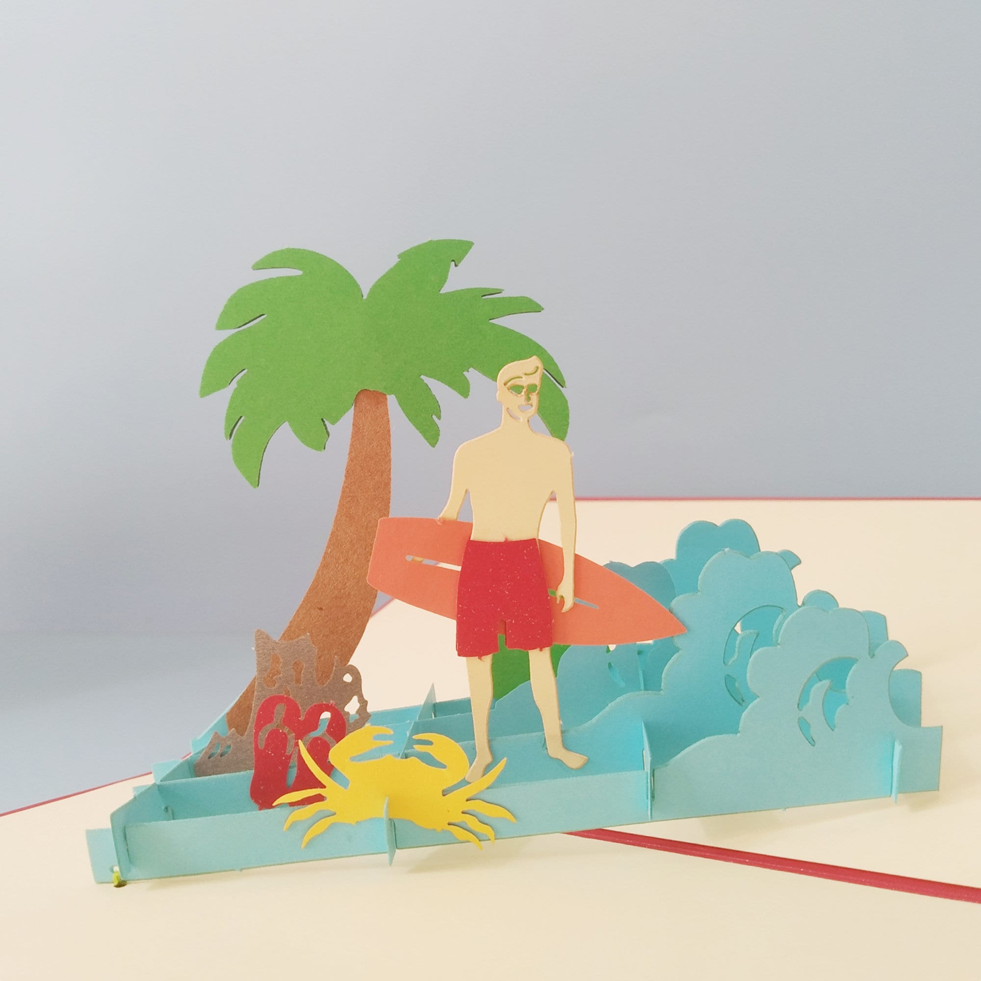 Surfing on the Beach 3D Pop-up Card 3D Greeting Card Pop - Etsy