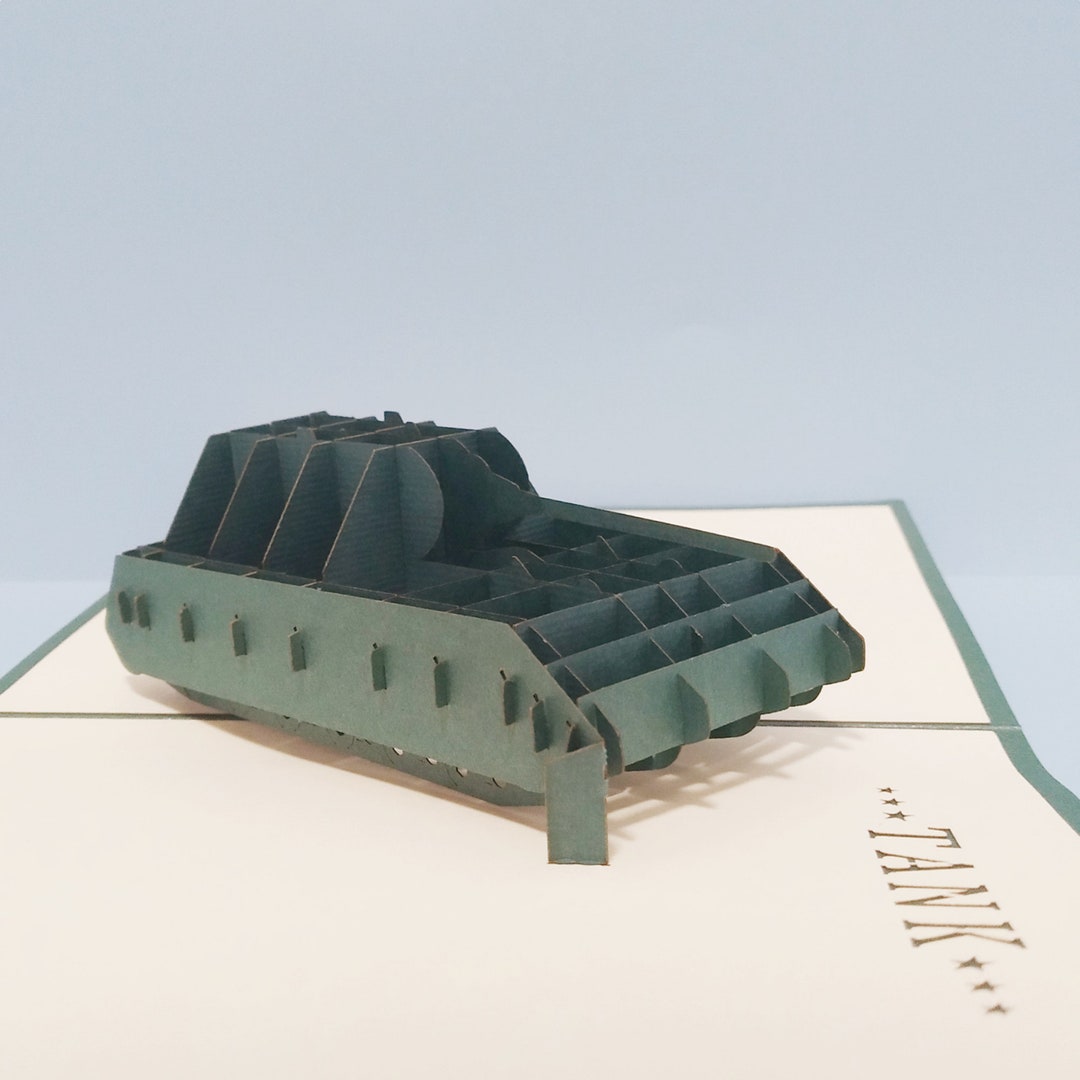 Tank, 3D Pop-up Card, 3D Greeting Card, Pop Out Card, Gift Card, Paper ...