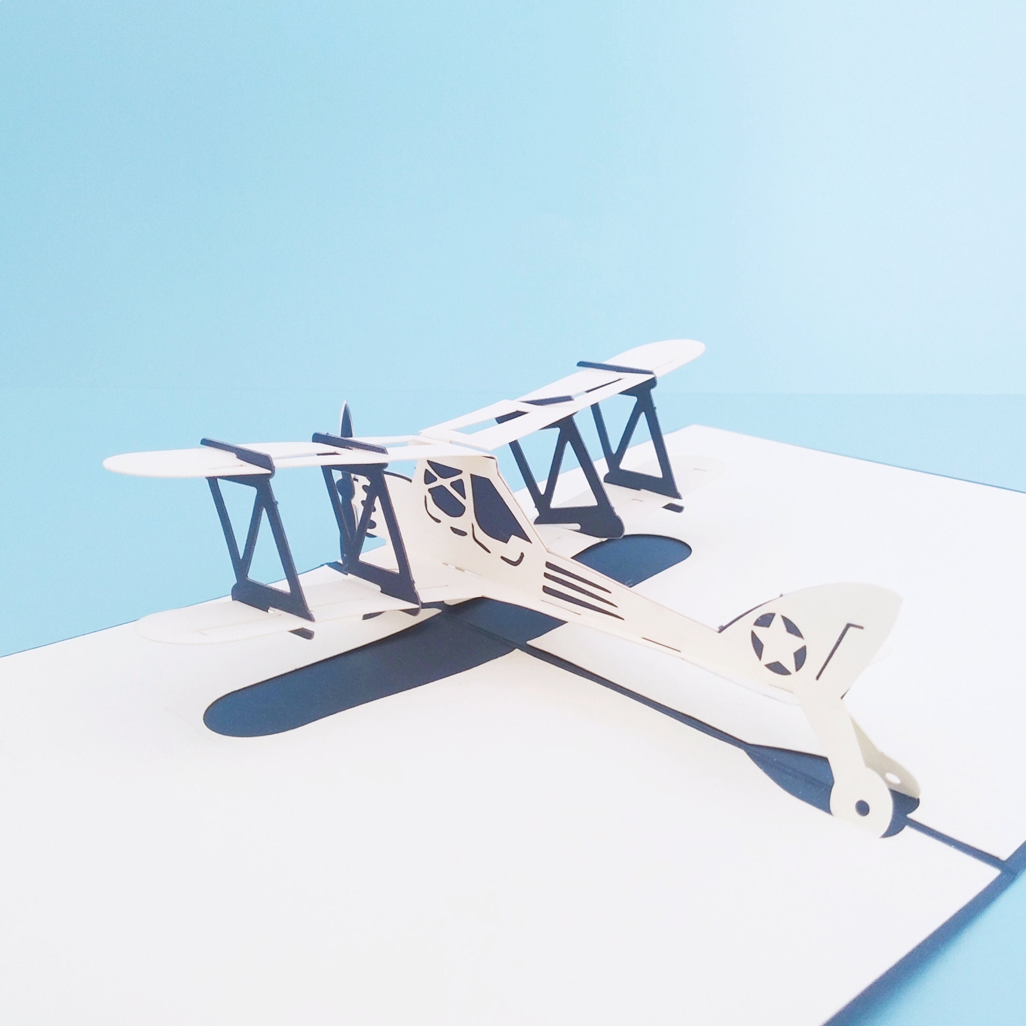 3D Propeller Plane Pop-up Card, Paper Aircraft (15x10cm) - Etsy