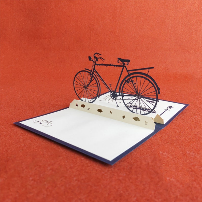 Retro Bike Pop-up Greeting Card, Bicycle - Etsy