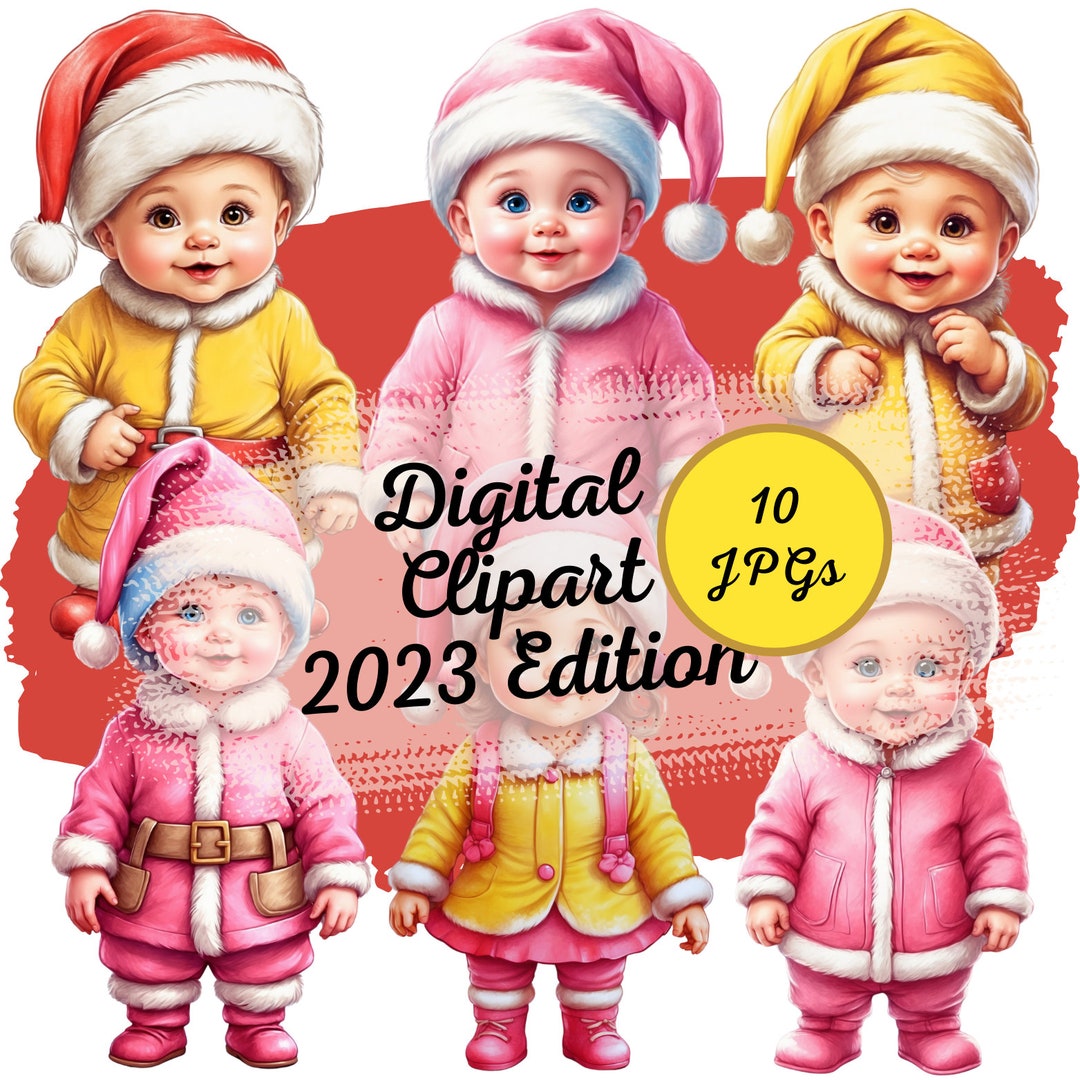 Christmas Baby Clipart, Christmas Cute Baby Gift, Watercolor Clipart ...