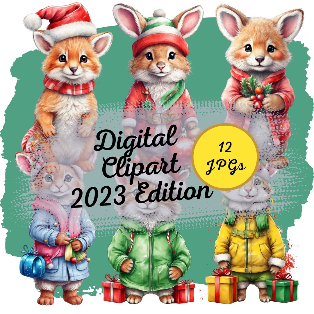 Christmas Gift Clipart, Christmas Gift Box Clipart, Christmas Cute Cat ...