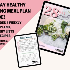 28 Days Clean & Healthy Meal Plan, 4 Weeks Clean Eating Recipe Template ...