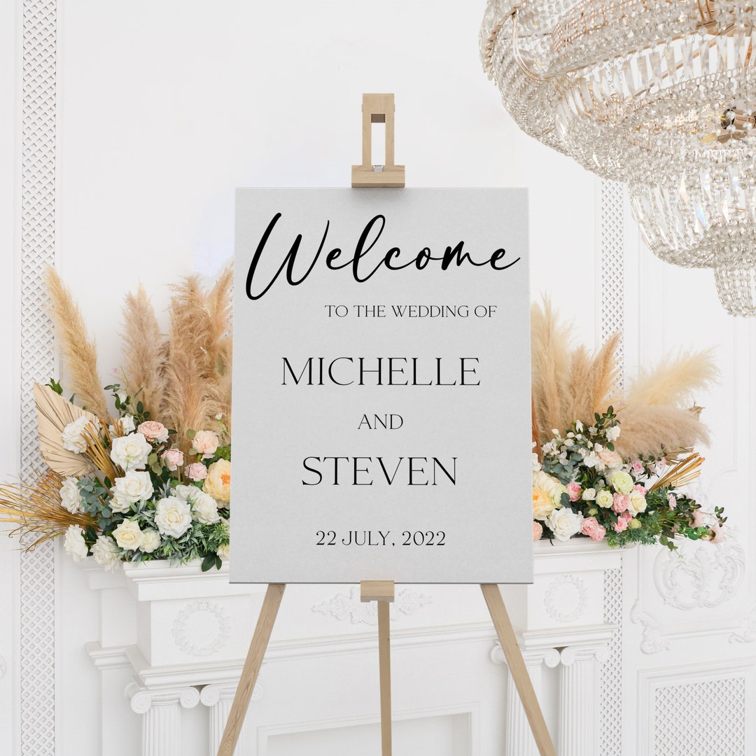 Minimalist Wedding Welcome Sign Welcome Wedding Sign Script - Etsy