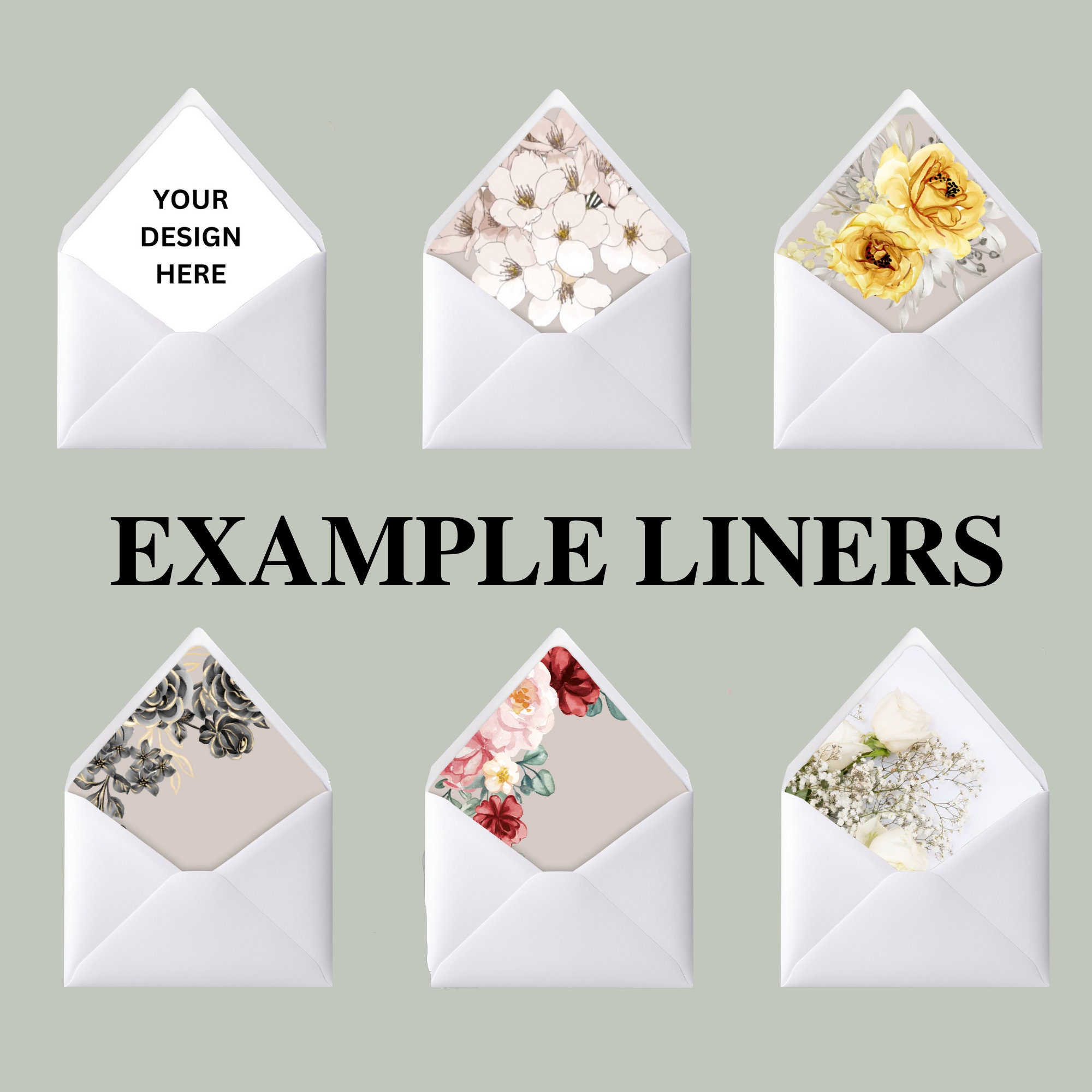 DIY Envelope Liner, Envelope Liner Templates on Canvas, Wedding ...