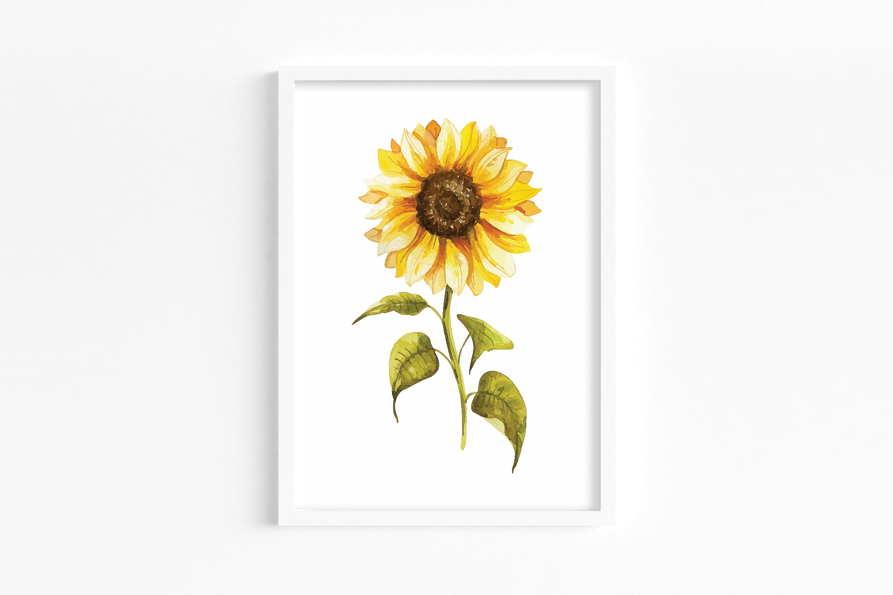 Sunflower Poster, Sunflower Print, Sunflower Art, Botanical Prints, Set ...