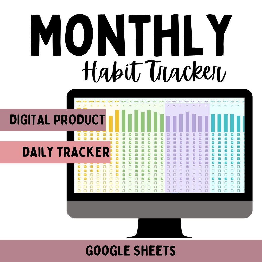 2024 Habit Tracker Spreadsheet Template, Google Sheets Yearly Habit ...