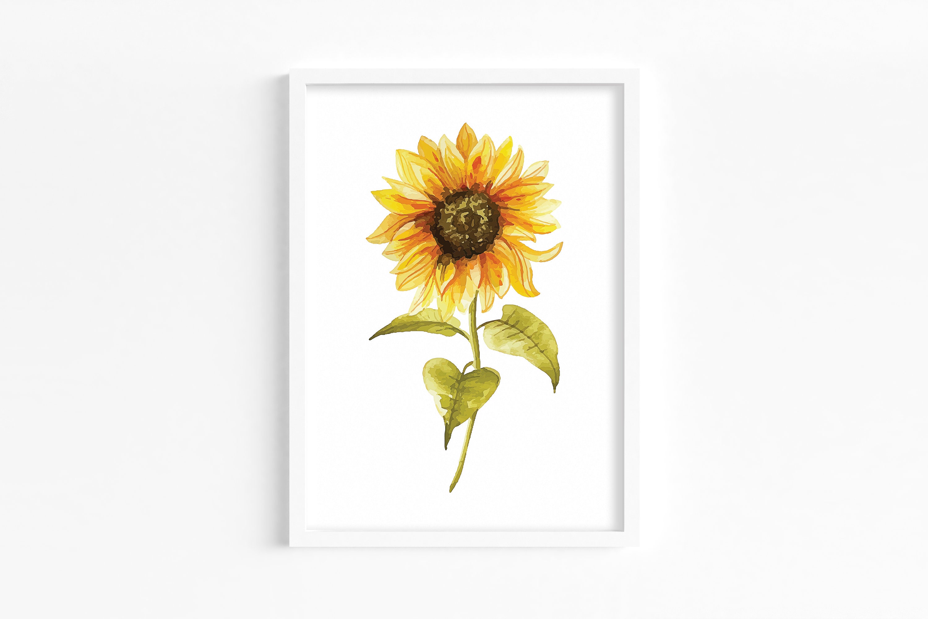 Sunflower Poster, Sunflower Print, Sunflower Art, Botanical Prints, Set ...
